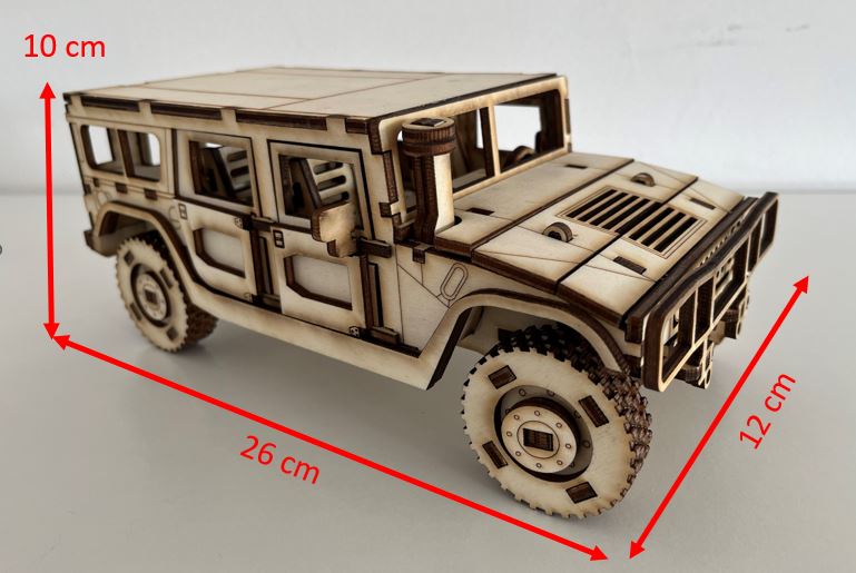 CWWH-Onlineshop - Hummer (HUMVEE) as 3D large wood model laser cut model